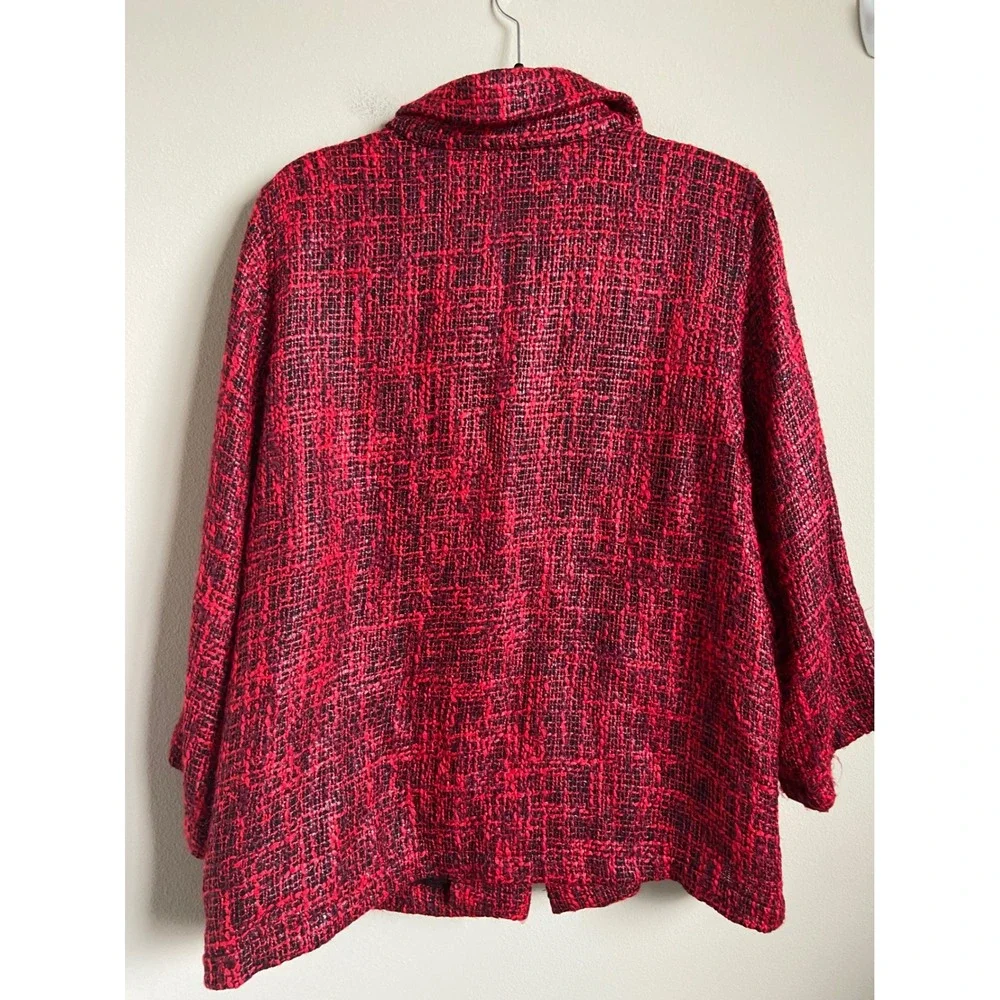 Caroline Rose | Jackets & Coats | Caroline Rose Red Black Tweed Wool ...